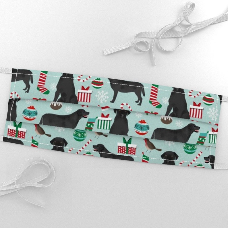 Black Lab Fabric Black Lab Winter Retriever Fabric by | Etsy