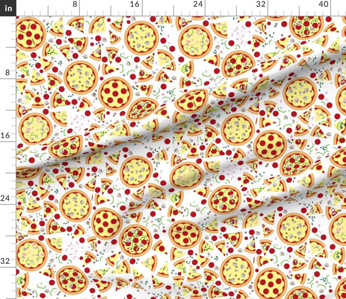 Pizza Fabric Pizza 2 by Jadegordon Pizza Pie Slice Food - Etsy