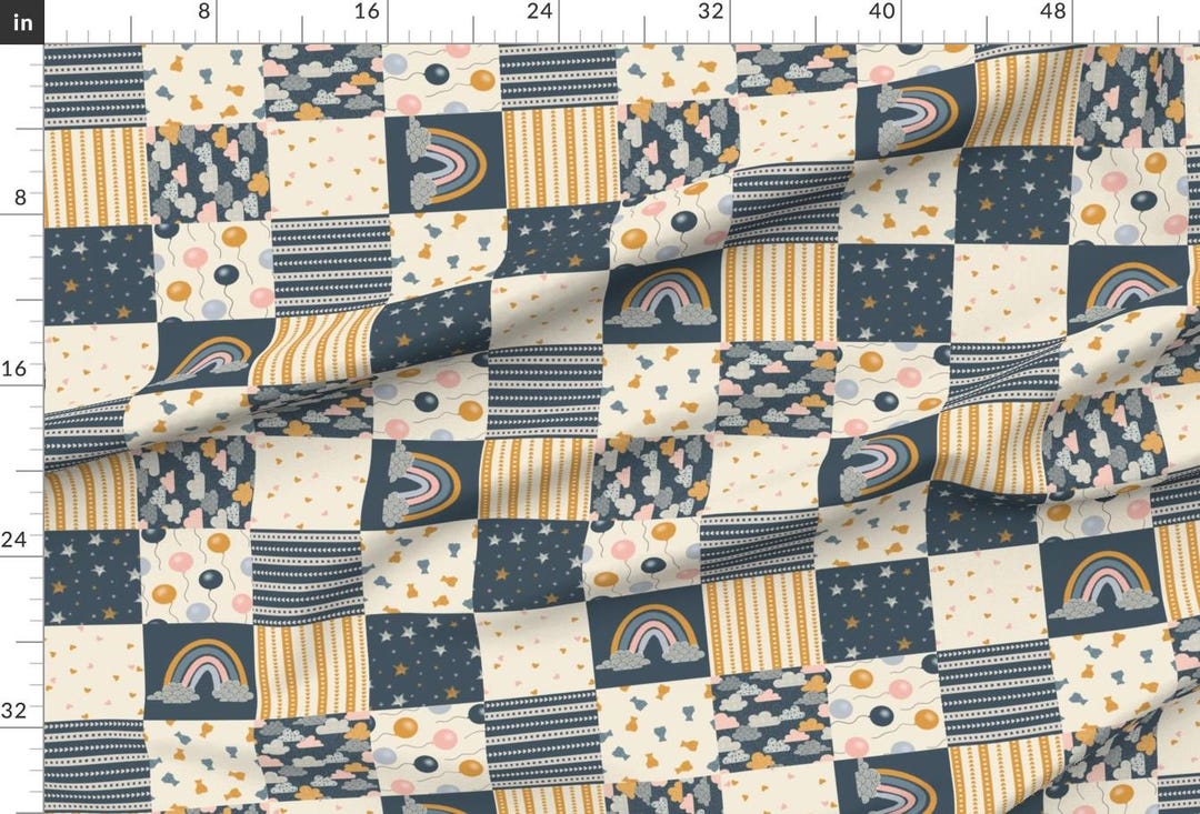 Boho Rainbow Extra Wide Sateen Fabric- Sky Child Cheater Quilt by ...