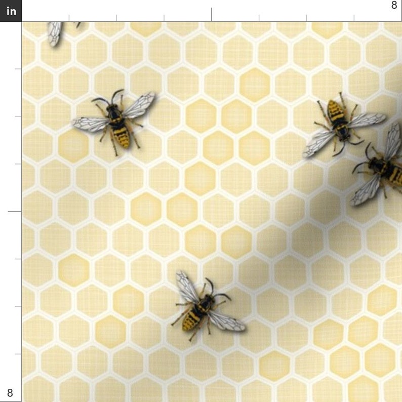 Honeybee Fabric Honey A Bee Farm by Juliesfabrics Summer | Etsy