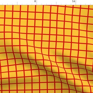 Yellow Squares Fabric Yellow Grid by Ellegarrettdesigns - Etsy