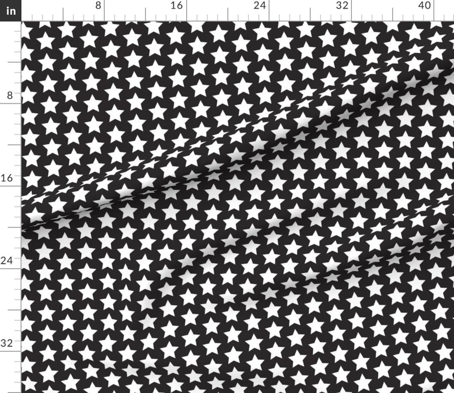 Stars Fabric White Star on Black by Rebelinn Stars - Etsy Singapore