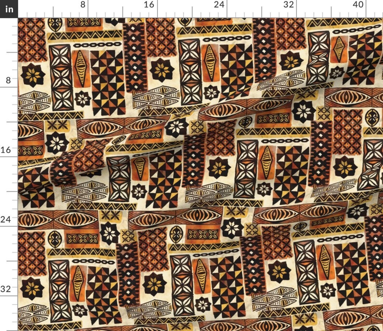 Hawaiian Tapa Fabric Mixed Tapa by Woodyworld Hawaiian - Etsy