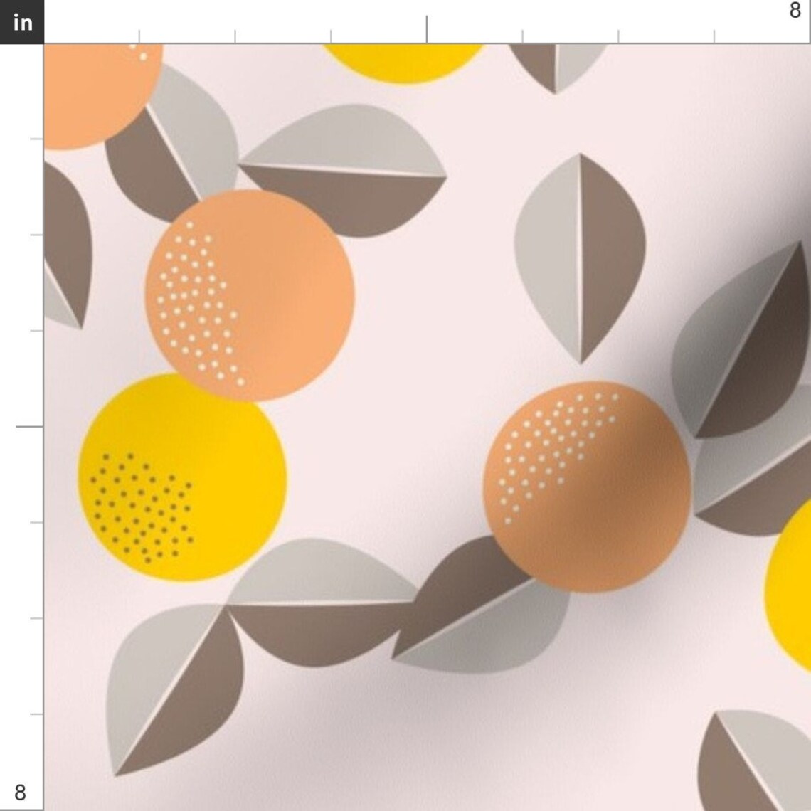 Clementine Abstract Fruit Fabric Dear Clementine Orange - Etsy