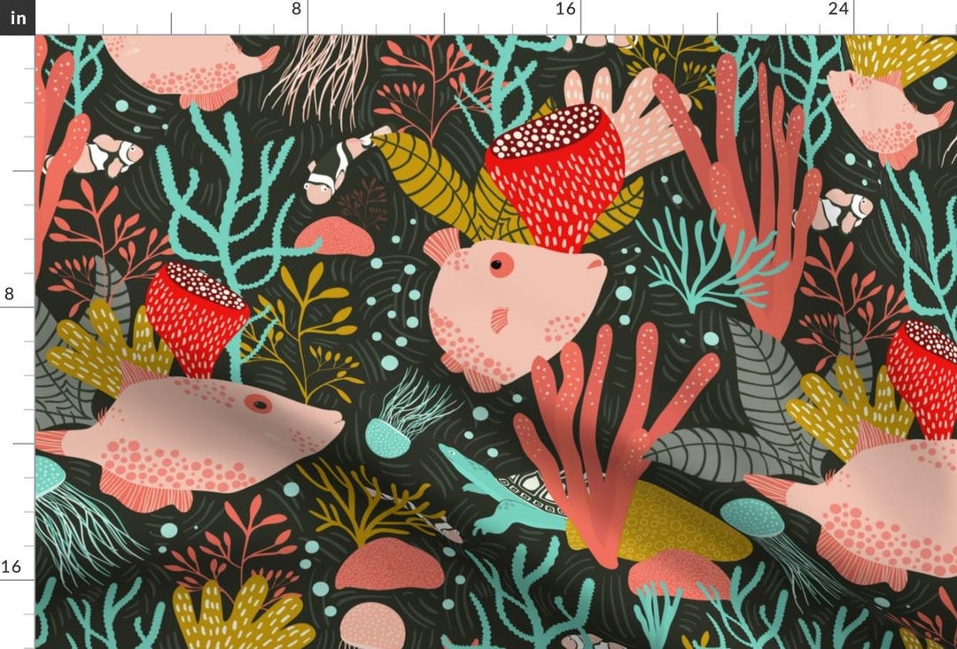 Marine Life Fabric Marine Life by Melarmstrongdesign Marine Life Fishes ...