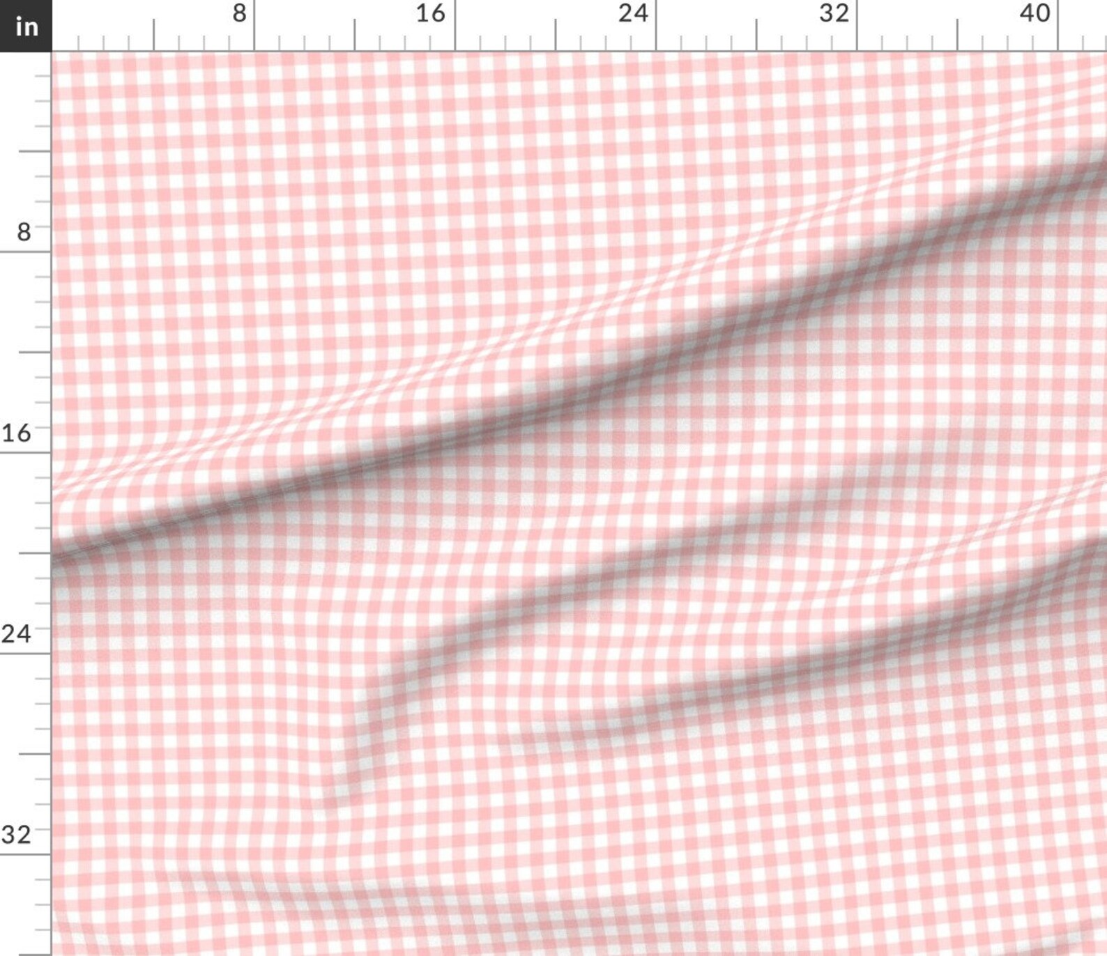 Gingham Check Fabric Gingham Check in Peony Pink by Lilyoake - Etsy