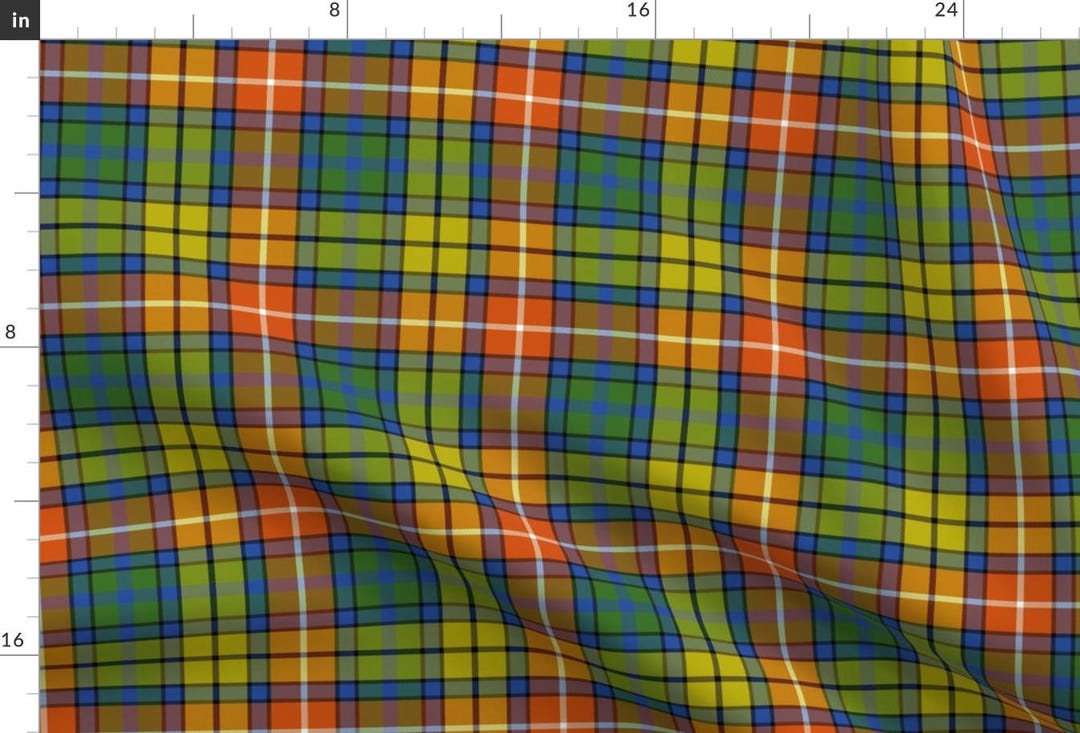 Buchanan Tartan Fabric Buchanan Ancient Tartan Warm Modern Colors by ...