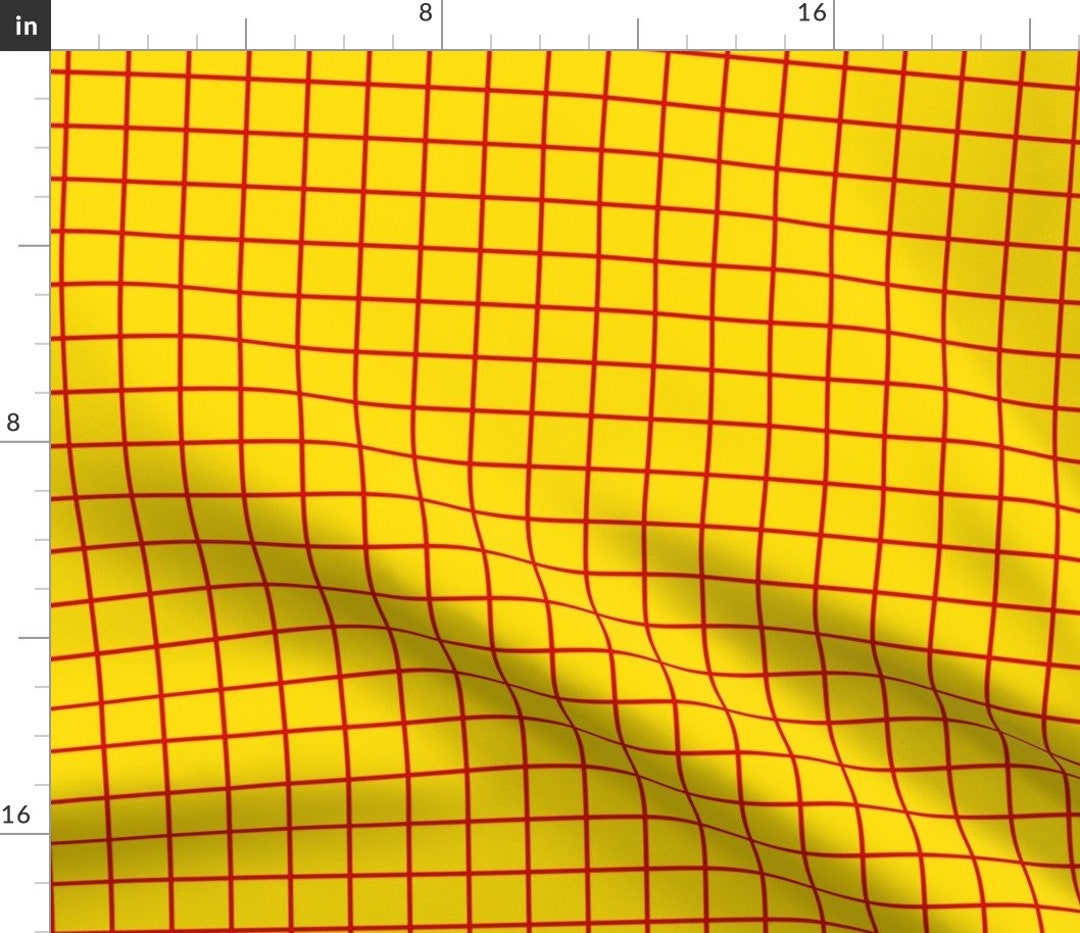 Yellow and Red Grid Fabric Grid small by Lowa84 Yellow and Red ...