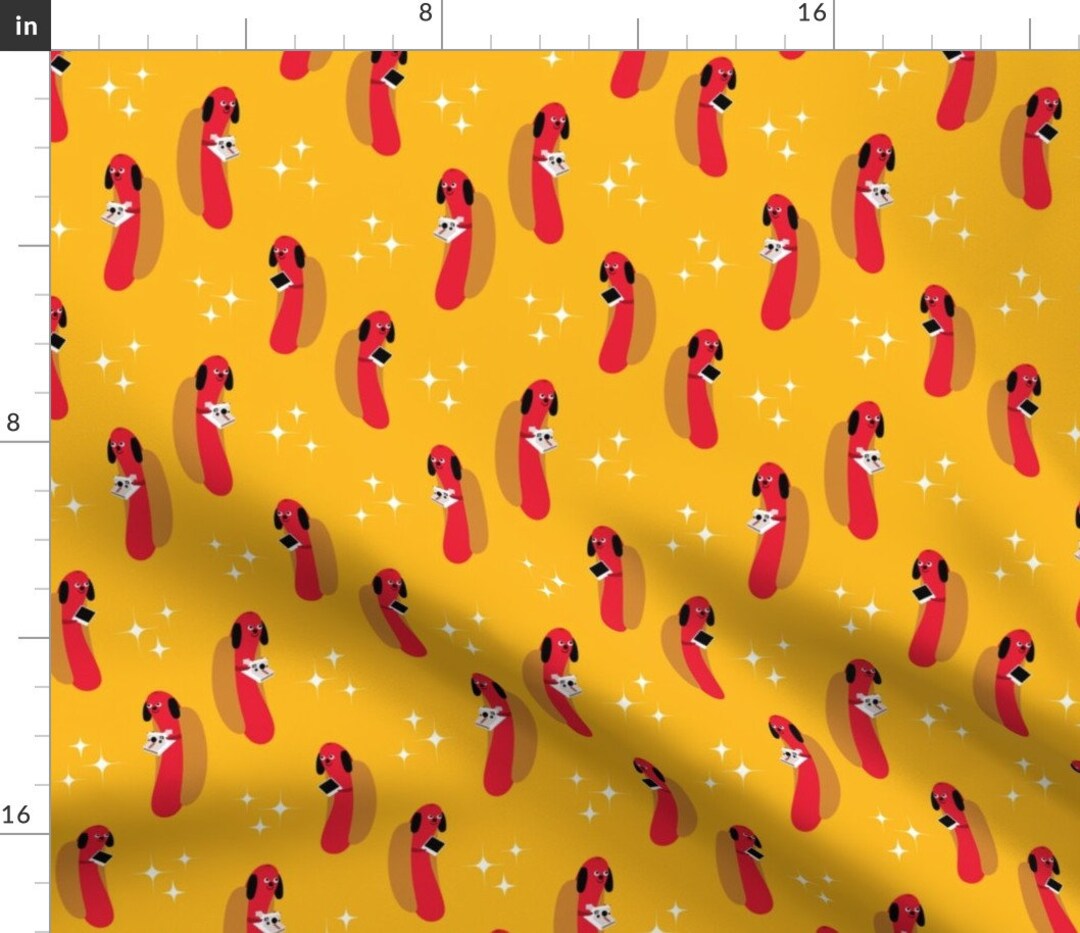 Hot Dog Fabric Hot Dog Photographer by Heidikenney Hot Dog - Etsy