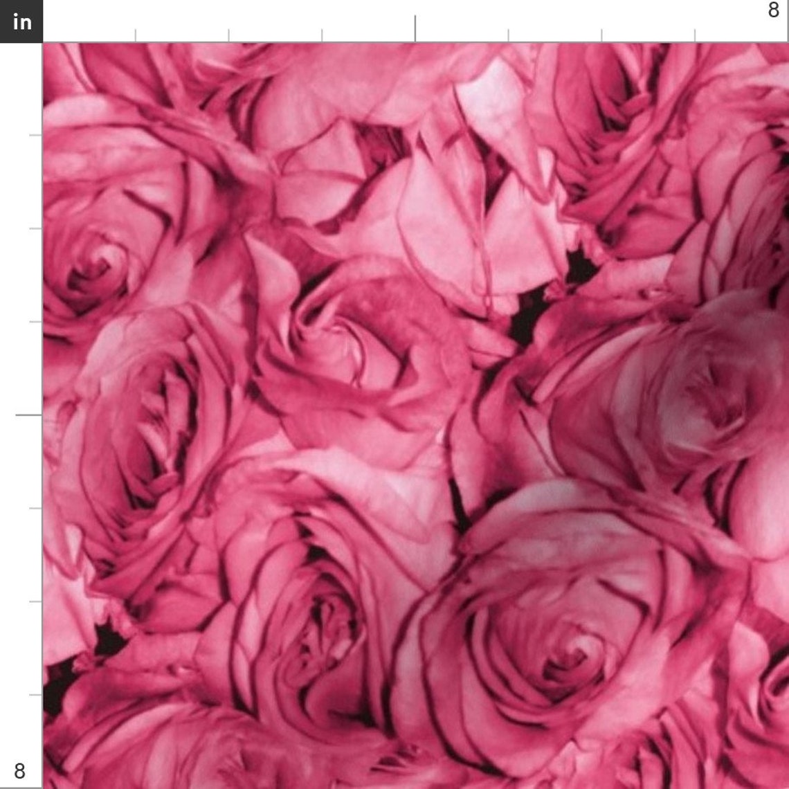 Pink Roses Fabric Bubblegum Rose by Peacoquettedesigns - Etsy