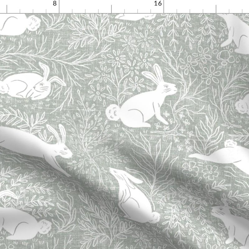 Rabbit Print Fabric - Etsy