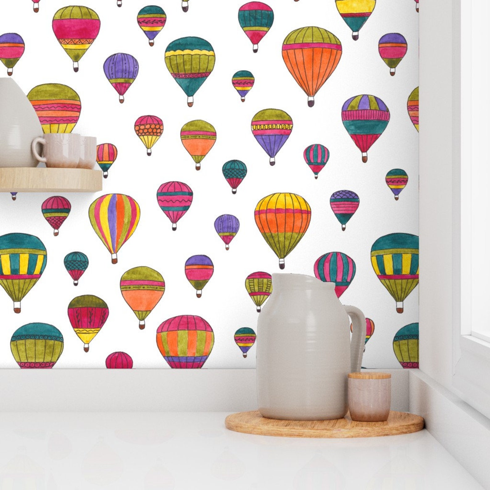 Up up and Away Wallpaper Hot Air Balloons by Motionsense - Etsy