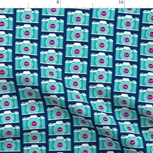 Cameras Fabric Retro Camera // Smile Say Cheese by - Etsy