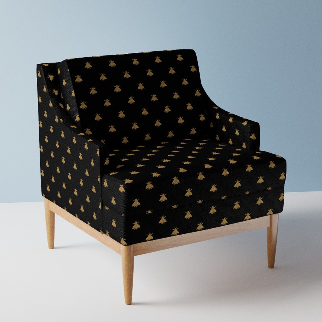 Napoleonic Bees Upholstery Fabric Napoleonic Bees Gold Black by ...