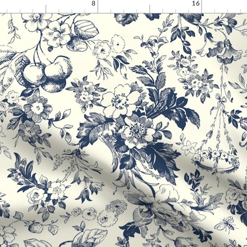 Christmas Fabric Christmas Village Toile by Stacystudios - Etsy