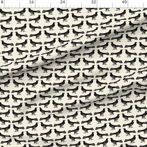 Black Crows Fabric - Grackle Pattern in Black by Eleventy-five ...
