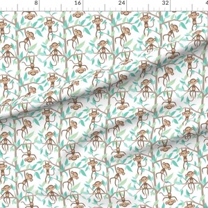 Monkey Fabric Monkey Jungle by Heleenvanbuul Baby Monkies Modern ...