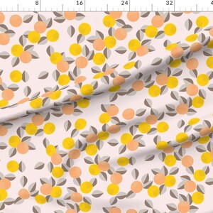Clementine Abstract Fruit Fabric Dear Clementine Orange Yellow Pink by ...
