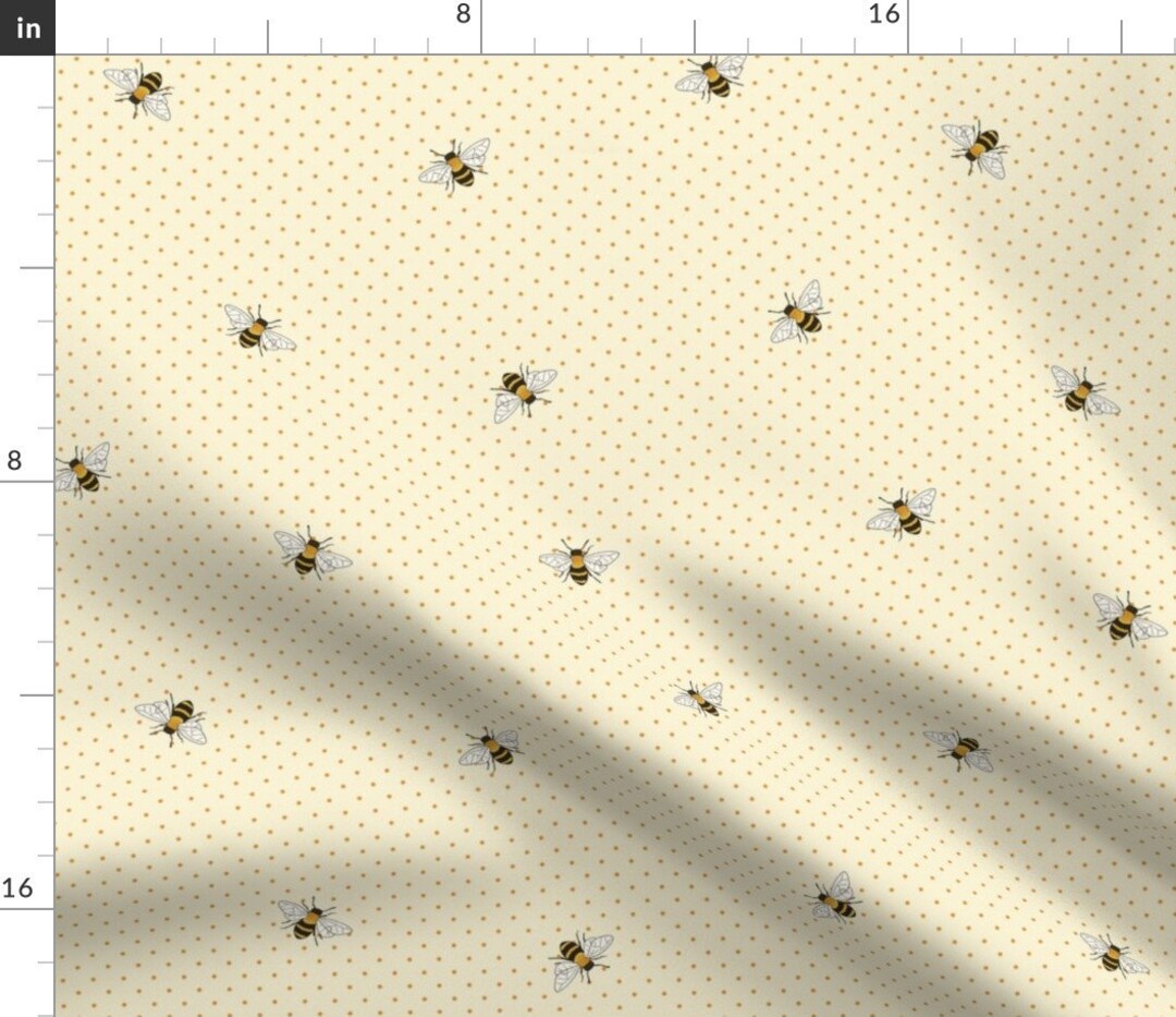 Bees Polka Dot Fabric Bees on Spotty by Hazel Fisher - Etsy
