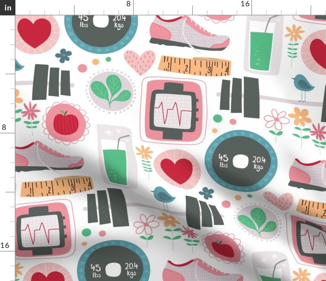 Fitness Fabric Fabulous Fit Fun by Designs by Lisa K - Etsy