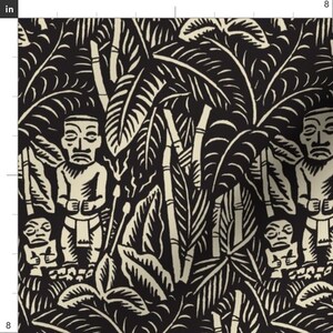 Tiki Fabric Atua Aru 1a by Muhlenkott Tiki Hawaiian Tropical Modern ...