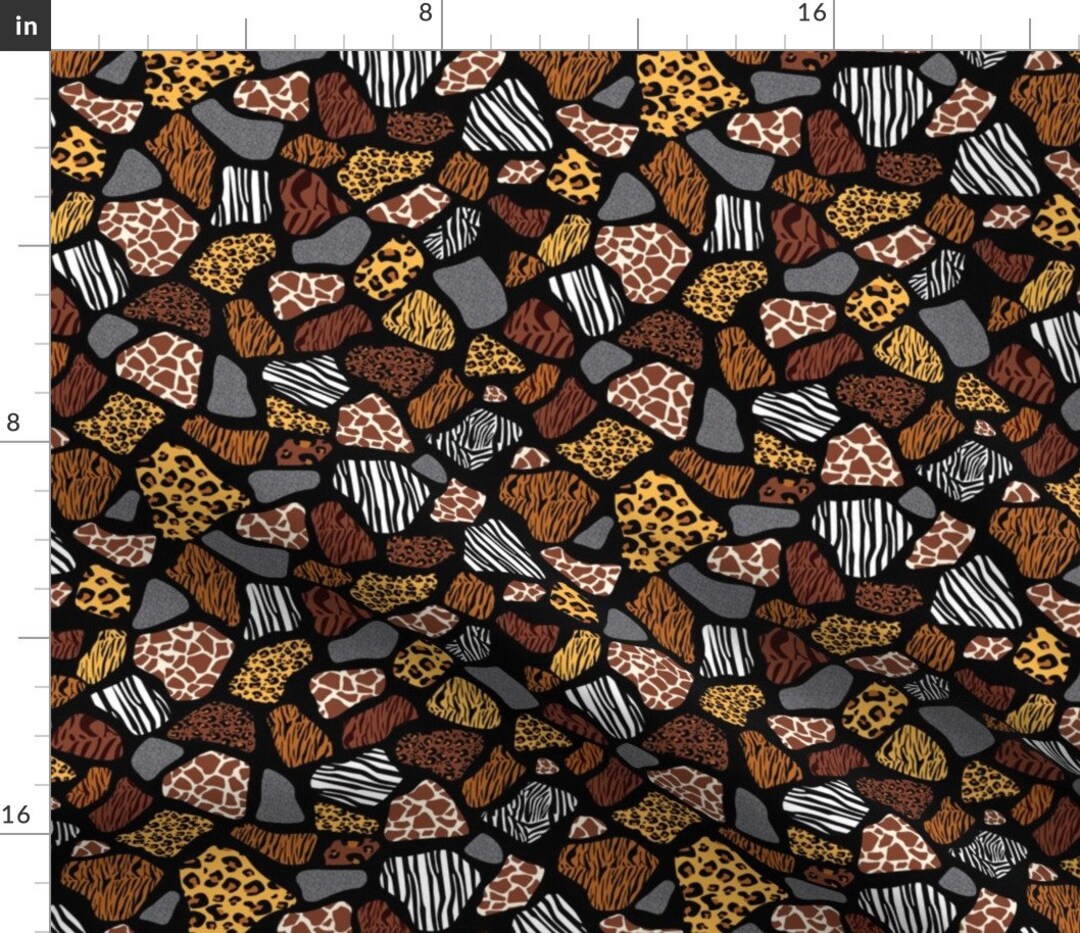 Safari Animal Print Fabric Giraffe, Zebra, Cheetah, Zebra by Vintage ...