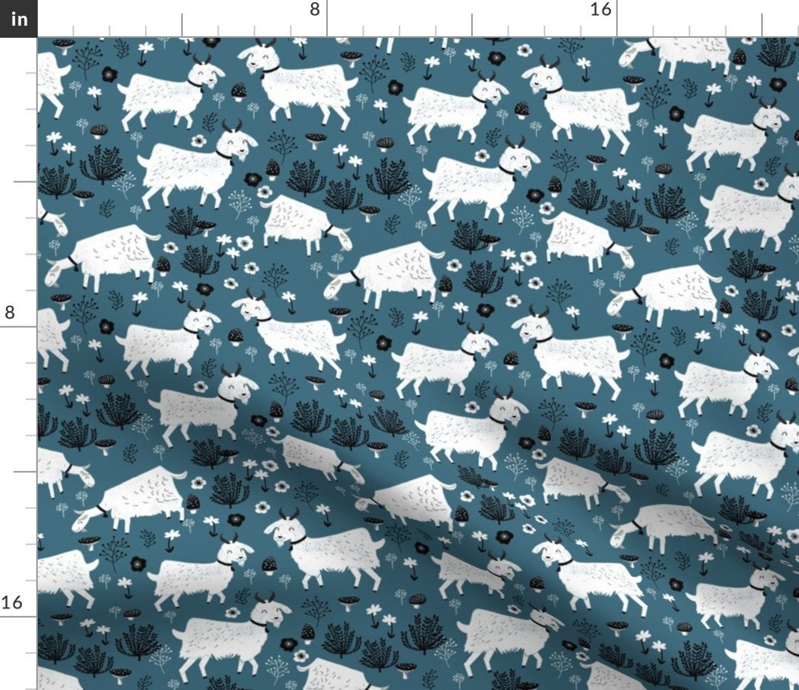 Baby Fabric Goats / Farm Animal Blue Farm Cute Animals Baby | Etsy