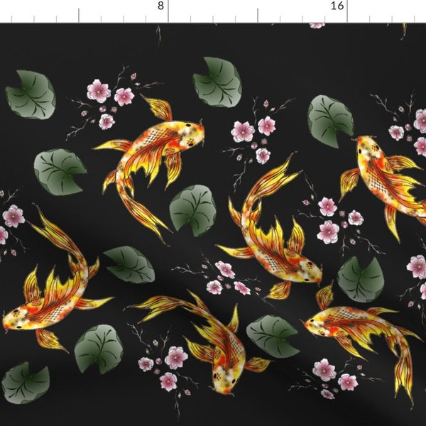 Koi Carp Japanese Fabric - Etsy