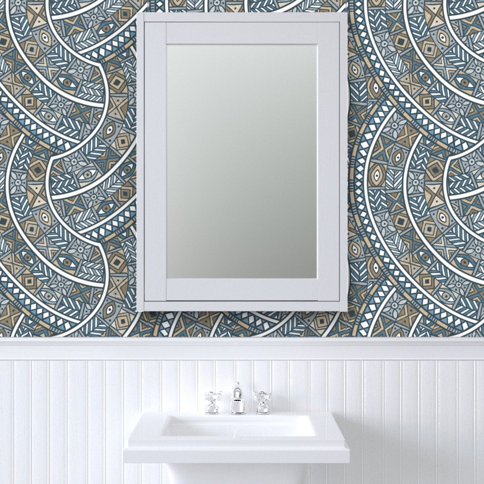 African Wallpaper Oba Zinc by Spellstone African Ethnic - Etsy