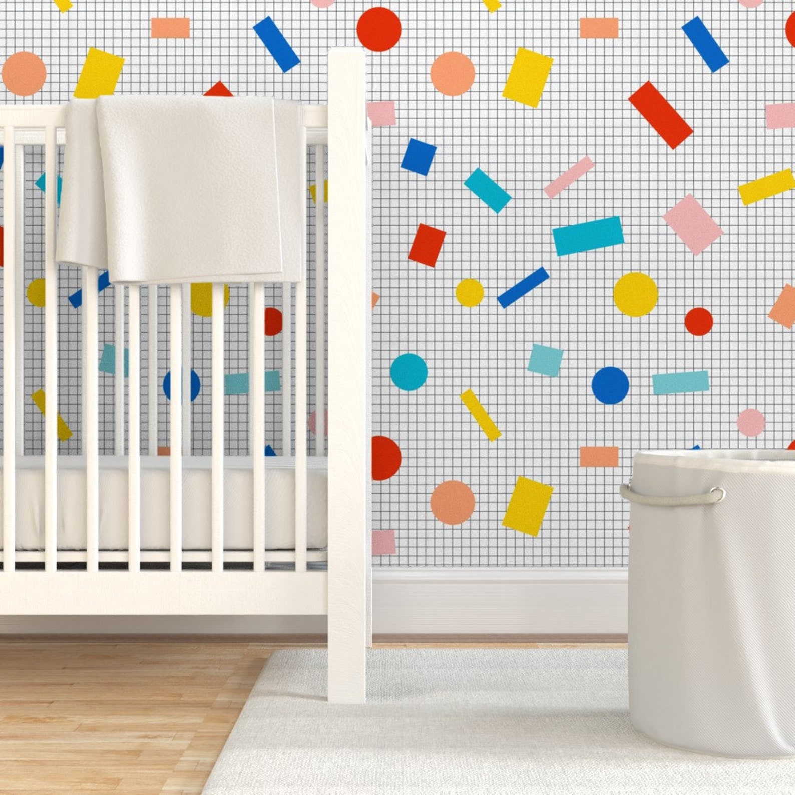 Retro Wallpaper Color Block Grid by Louisemargaret Retro - Etsy