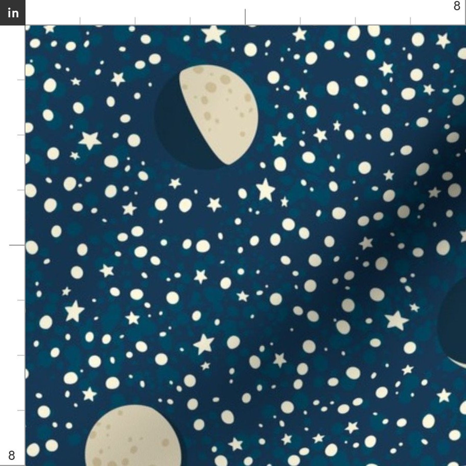 Many Moons Fabric Many Moons by Wildnotions Galaxy Moon | Etsy