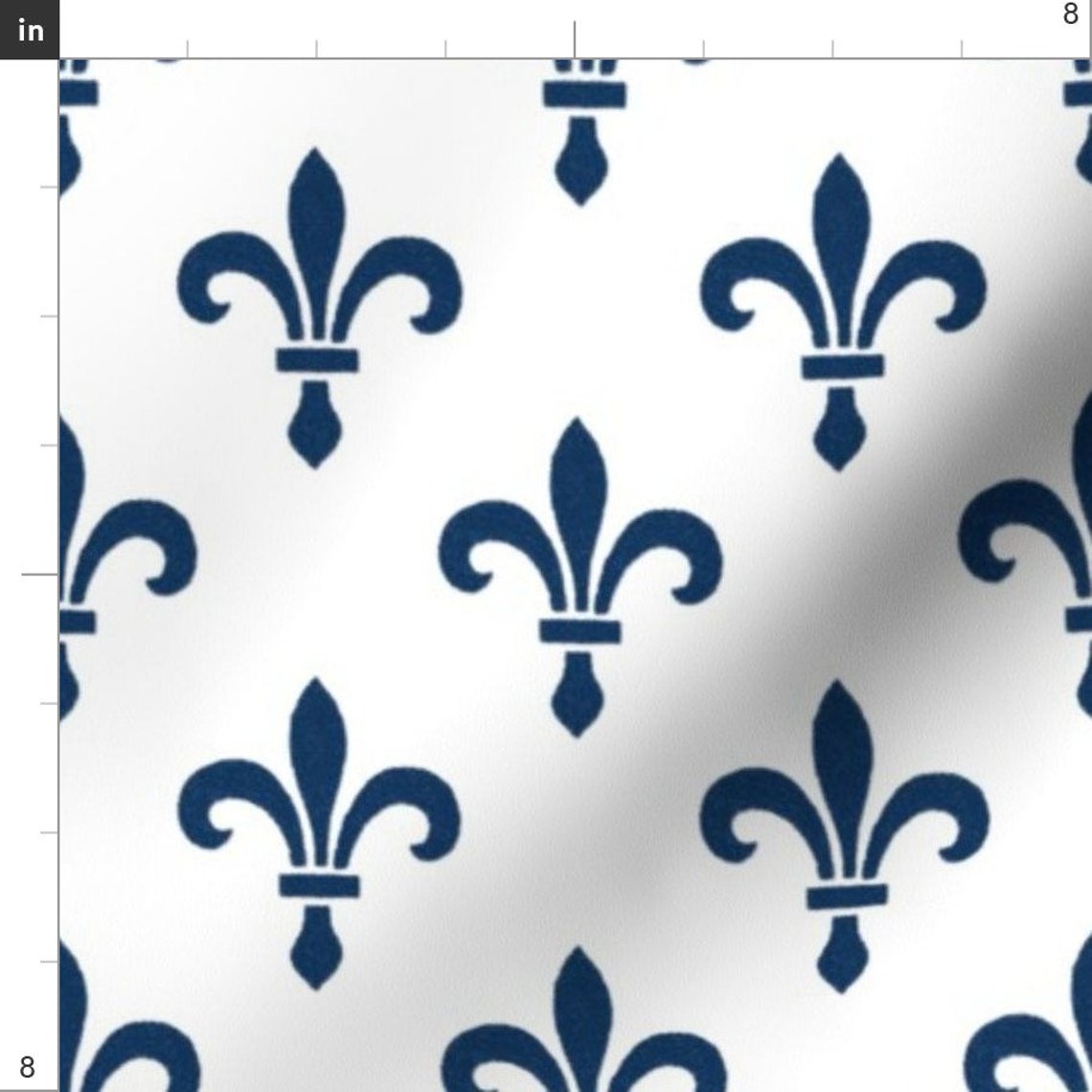 Gothic Fabric 14th Century Fleur De Lys Angel Blue and White - Etsy
