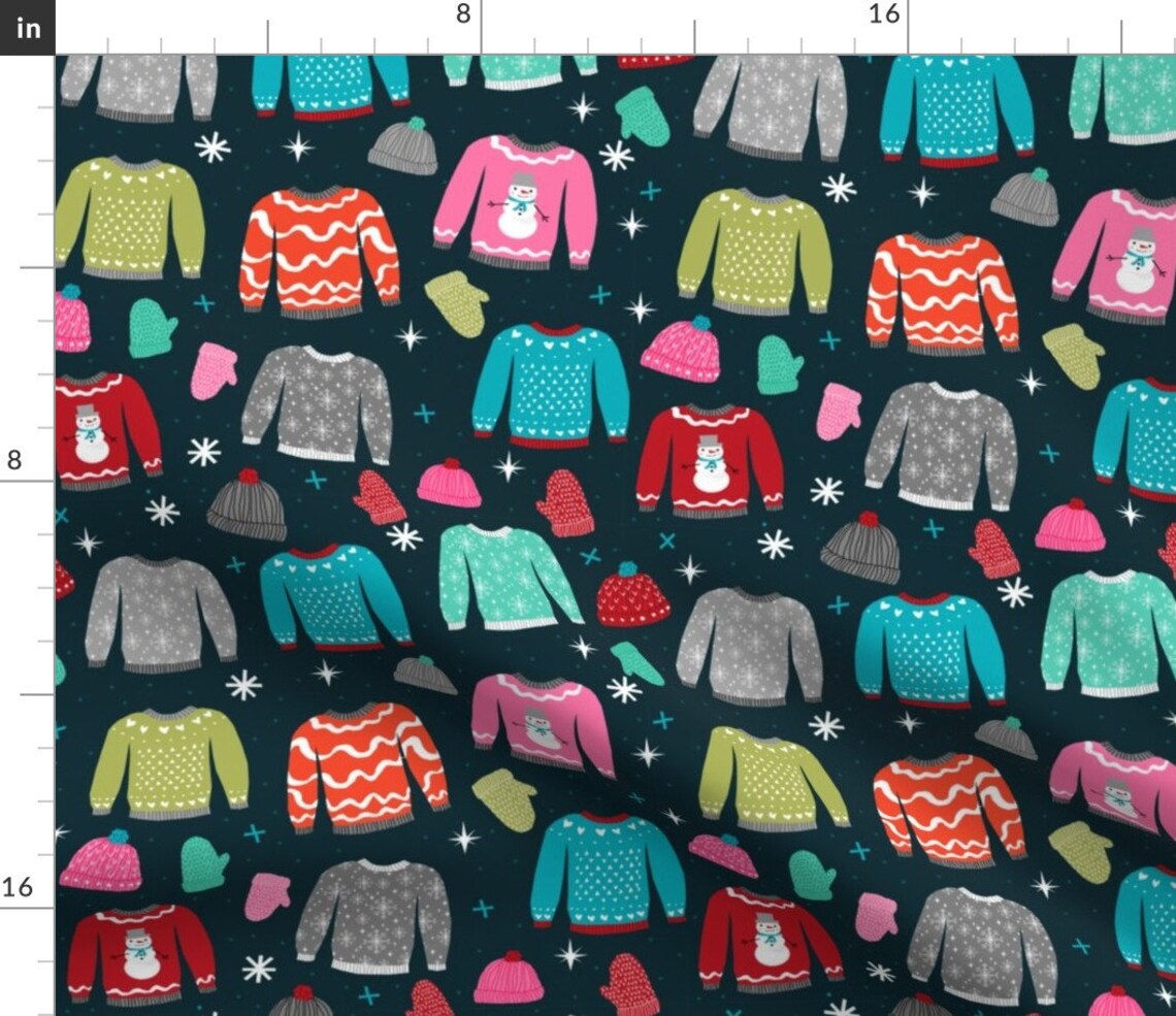 Sweater Weather Fabric Snow Day Sweaters Winter Fabric | Etsy