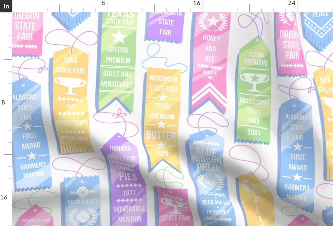 State Fair Fabric - State Fair Prize Ribbons by Logan Spector - Ribbon ...