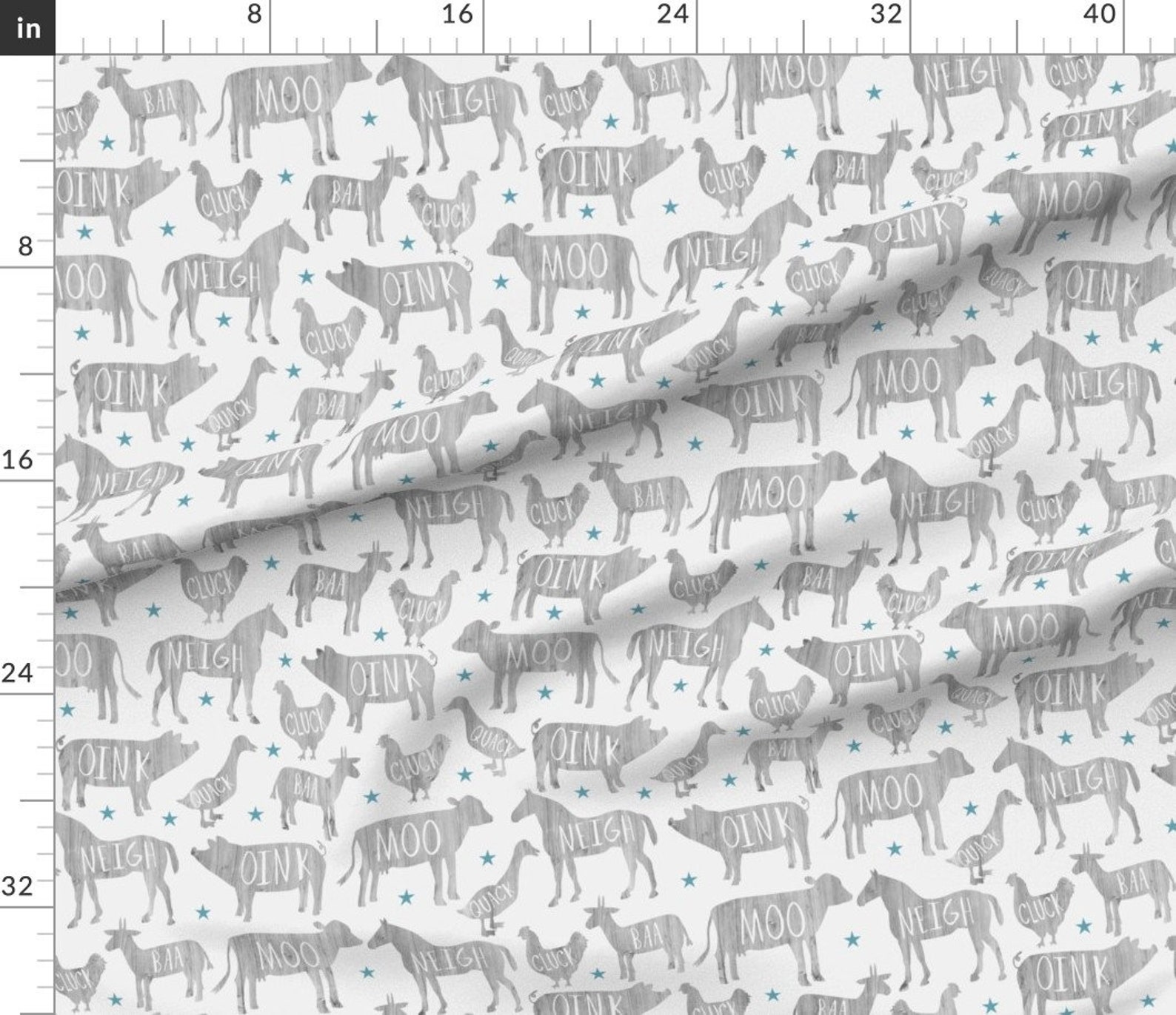 Barnyard Animals Fabric Farmyard Friends by Robyriker Farm - Etsy