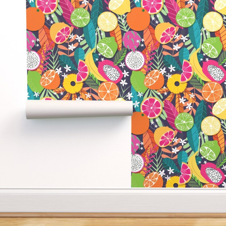 Fruit Wallpaper Fruit Tropical Pattern 050 by Bluelela - Etsy