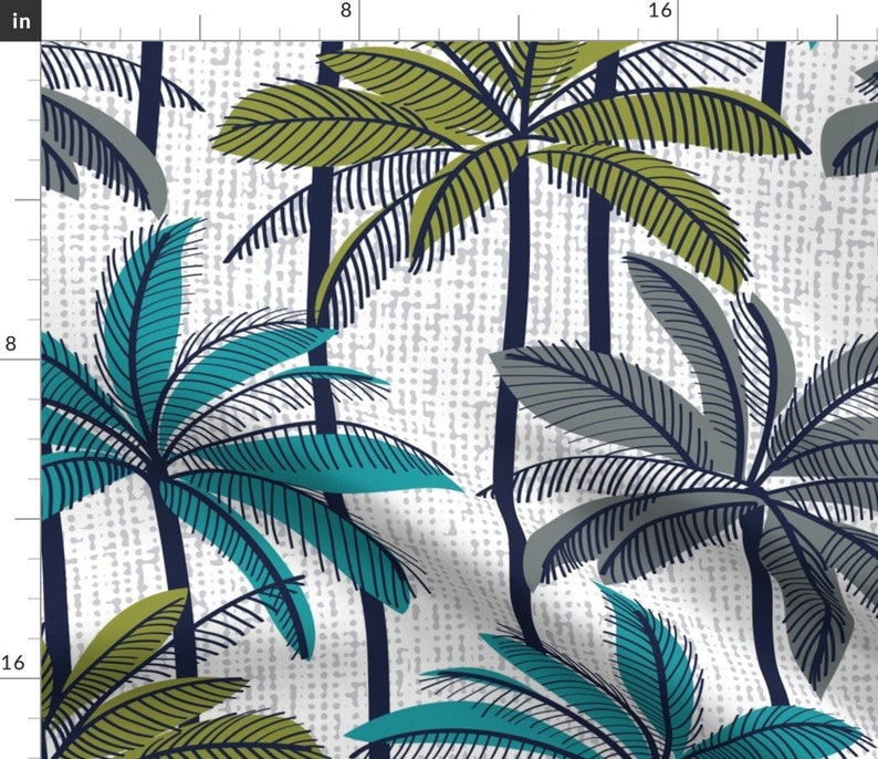 Palm Tree Fabric Retro Palm Springs Vibes by Selmacardo | Etsy