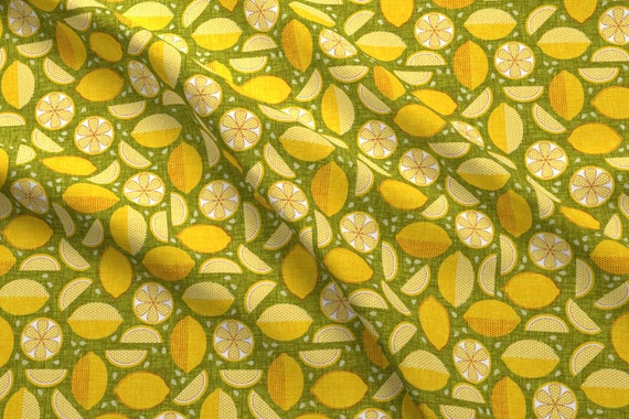 Retro Lemon Fabric Let'S Make Lemonade By Thecalvarium | Etsy