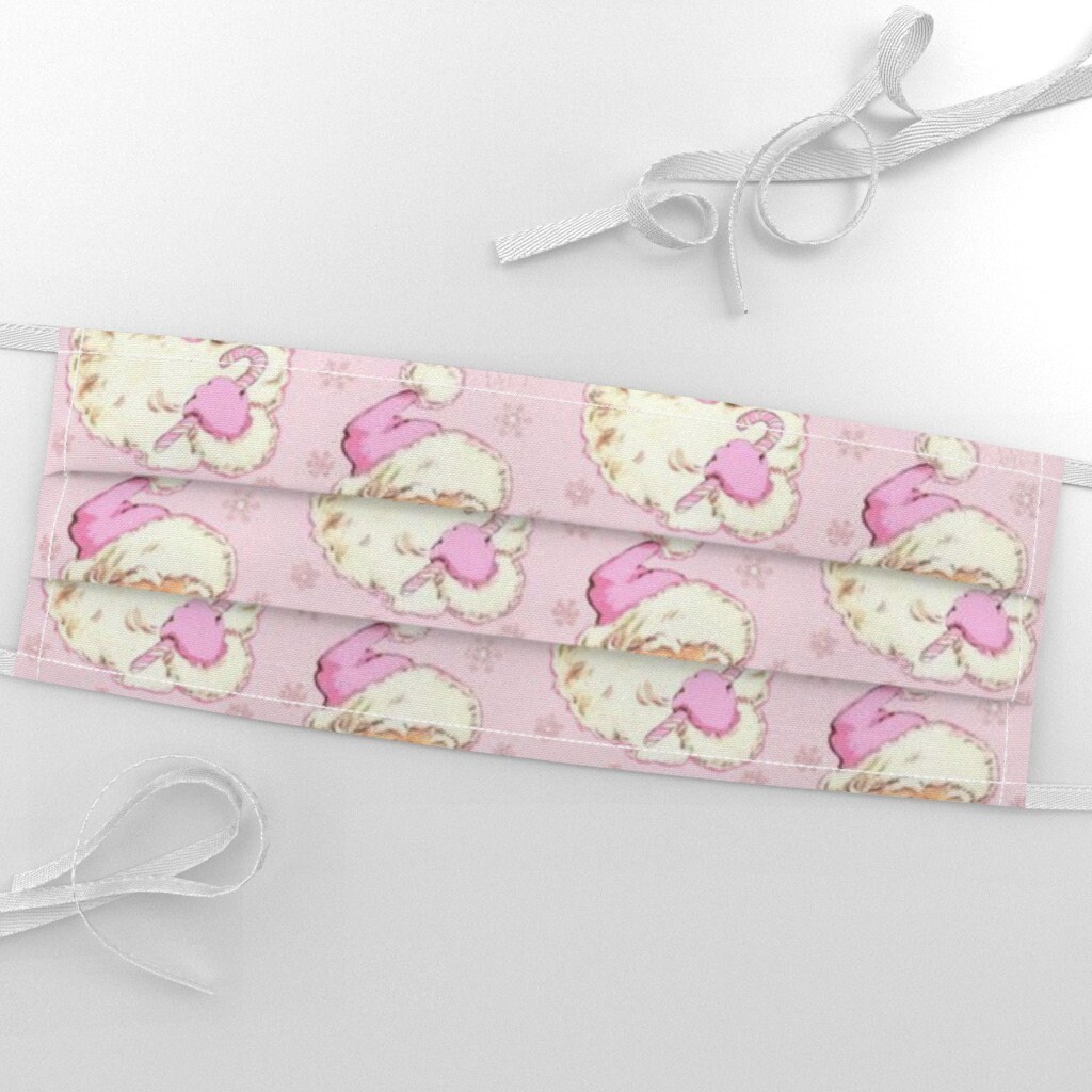 Pink Santa Fabric Hi Santa Christmas Light Pink by - Etsy