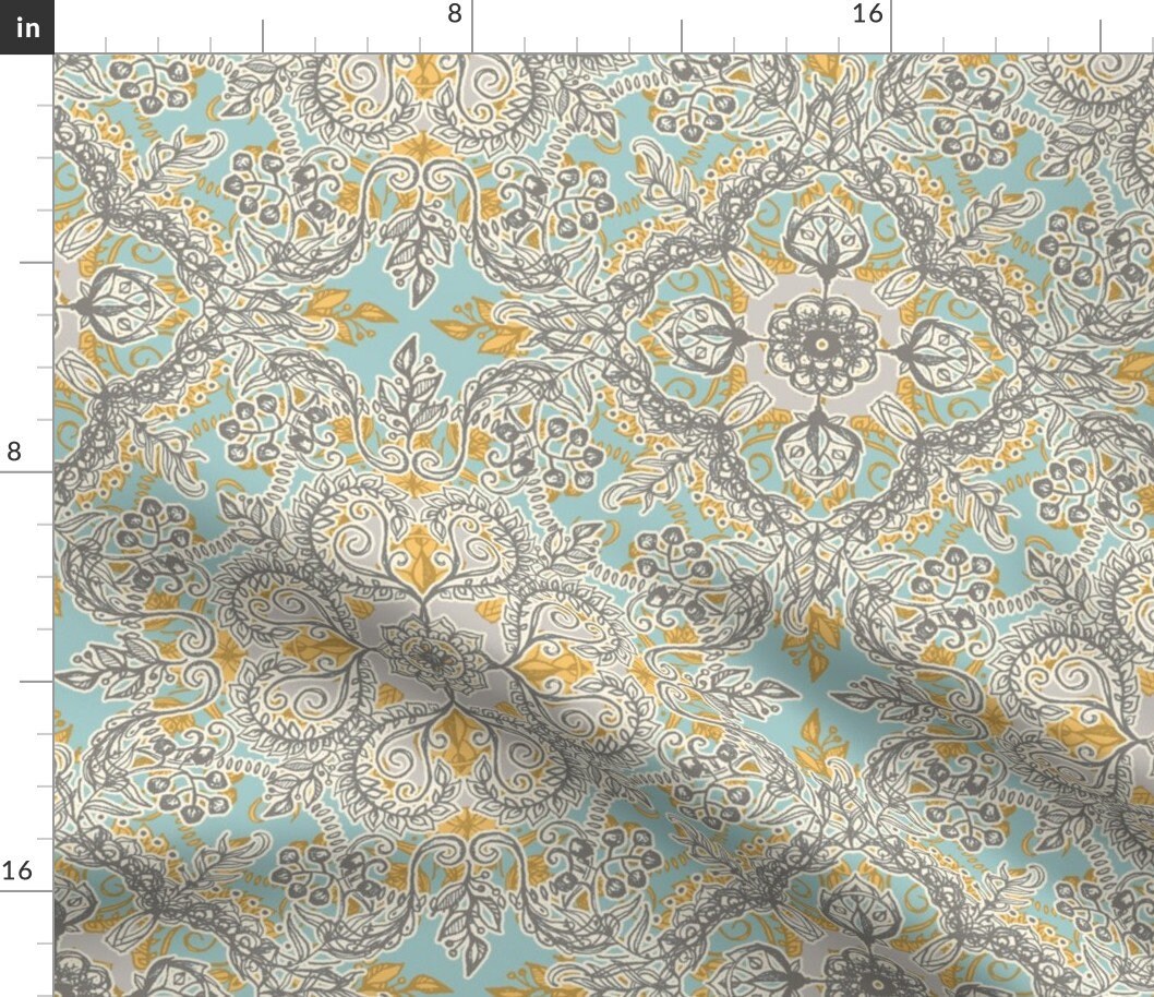 Gypsy Fabric Gypsy Floral In Soft Neutrals By Micklyn | Etsy