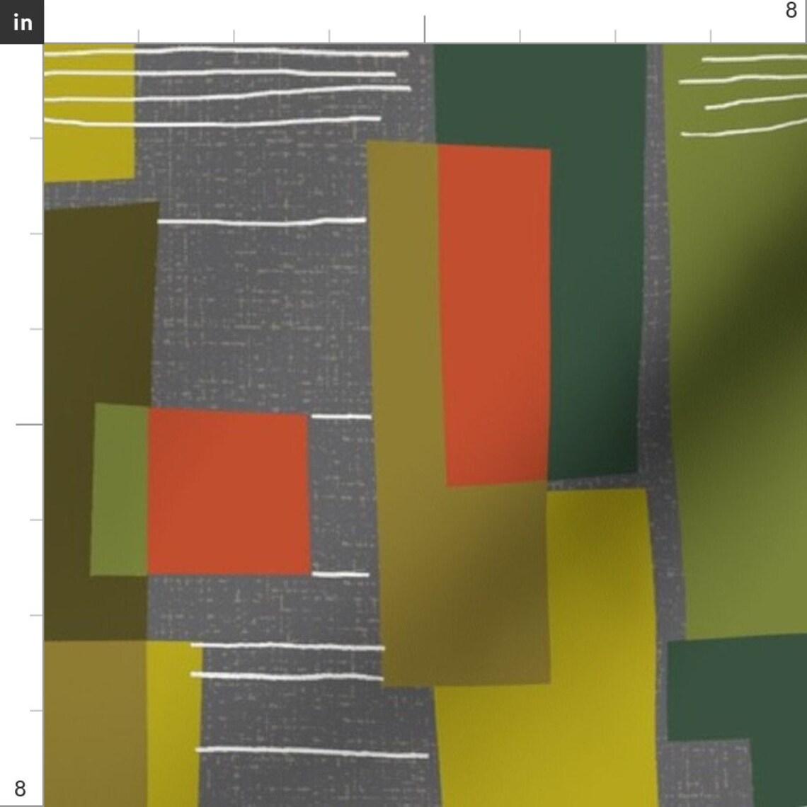 Green and Yellow Blocks Fabric Marks and Color Blocks /03 by | Etsy