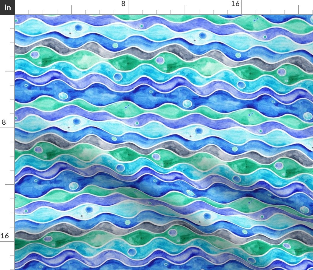 Ocean Waves Fabric Ocean Pattern by Timone Summer Ocean | Etsy