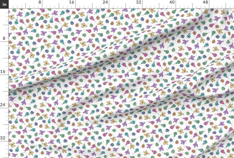 Microorganisms Fabric - Single Cells by Amber Morgan - Geek Nerd ...