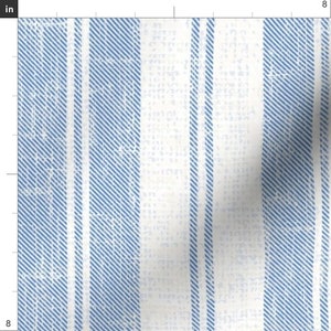 Rustic Ticking Stripe Upholstery Fabric French Blue Stripe by ...