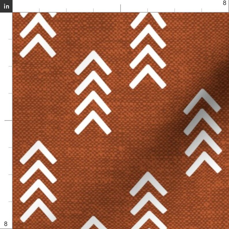 Rust Orange Arrow Fabric Arrow Stripes Orange by | Etsy