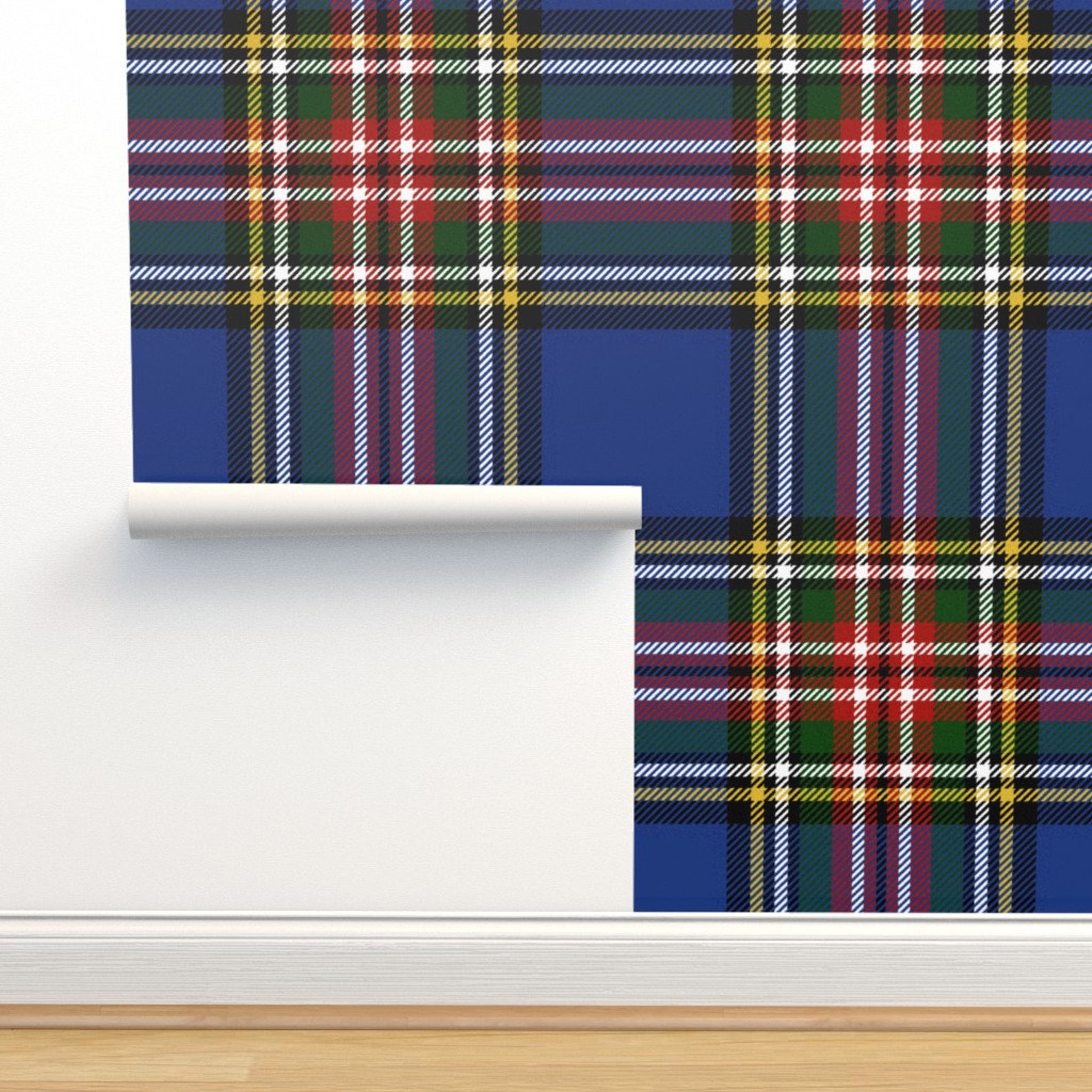 Tartan Wallpaper Royal Plaid by Peacoquettedesigns Blue - Etsy