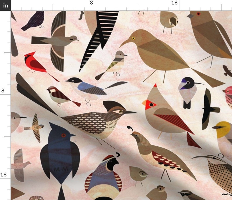 Woodpecker Fabric Sonoran Birds by Jevaart Phainopepla - Etsy