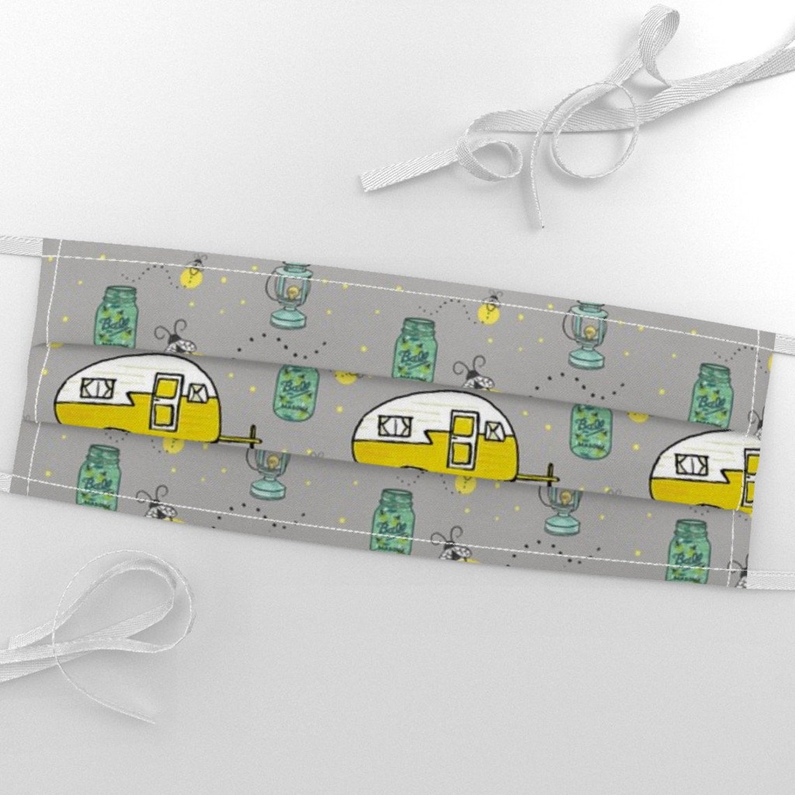 Camper Fabric Camper Firefly Mason Jar Lanterns by | Etsy