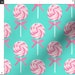 Lollipops Fabric Whirly Pop Pink on Blue Lollipop Fabric by ...