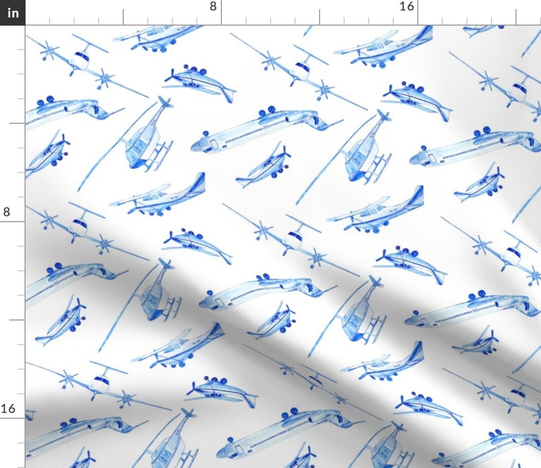 Scattered Airplanes Fabric Scattered Planes by Karinka Watercolor ...
